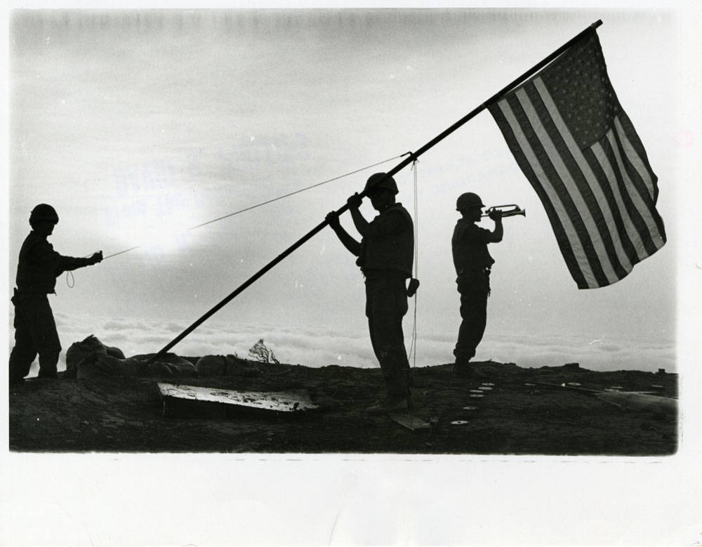 Military Photo / Negative: [Soldiers raise the... | Pritzker Military ...